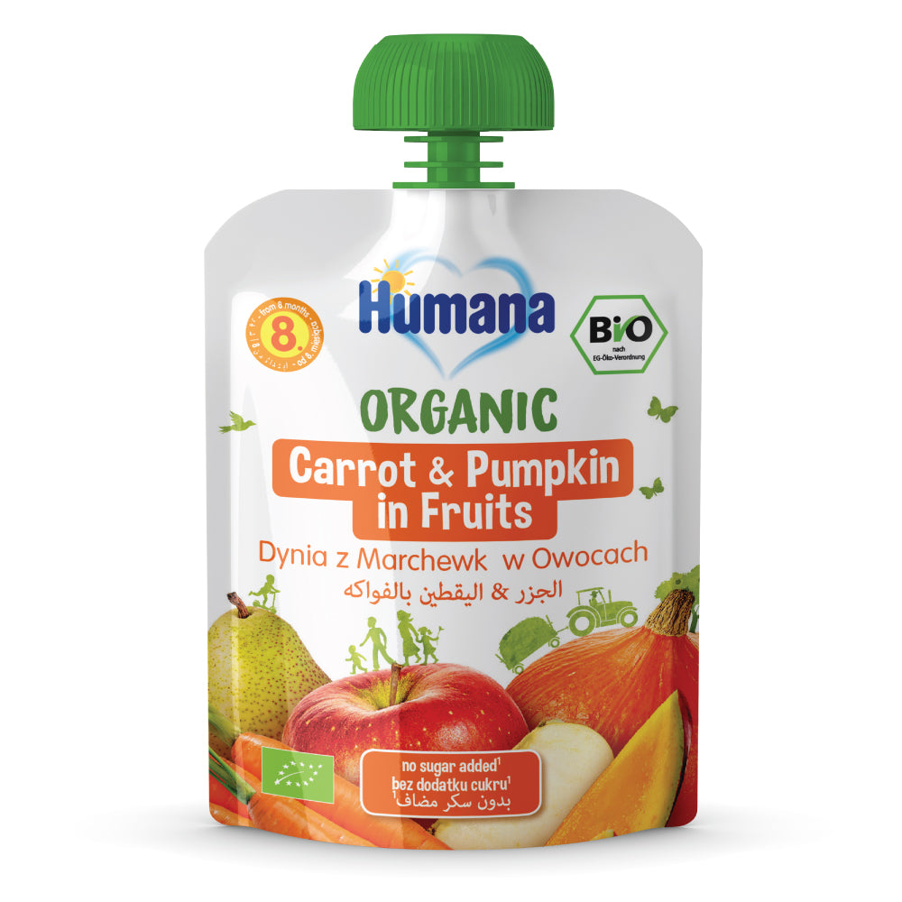 Humana Organic Puree Pouch - Carrot & Pumpkin with Fruits – MamasHero