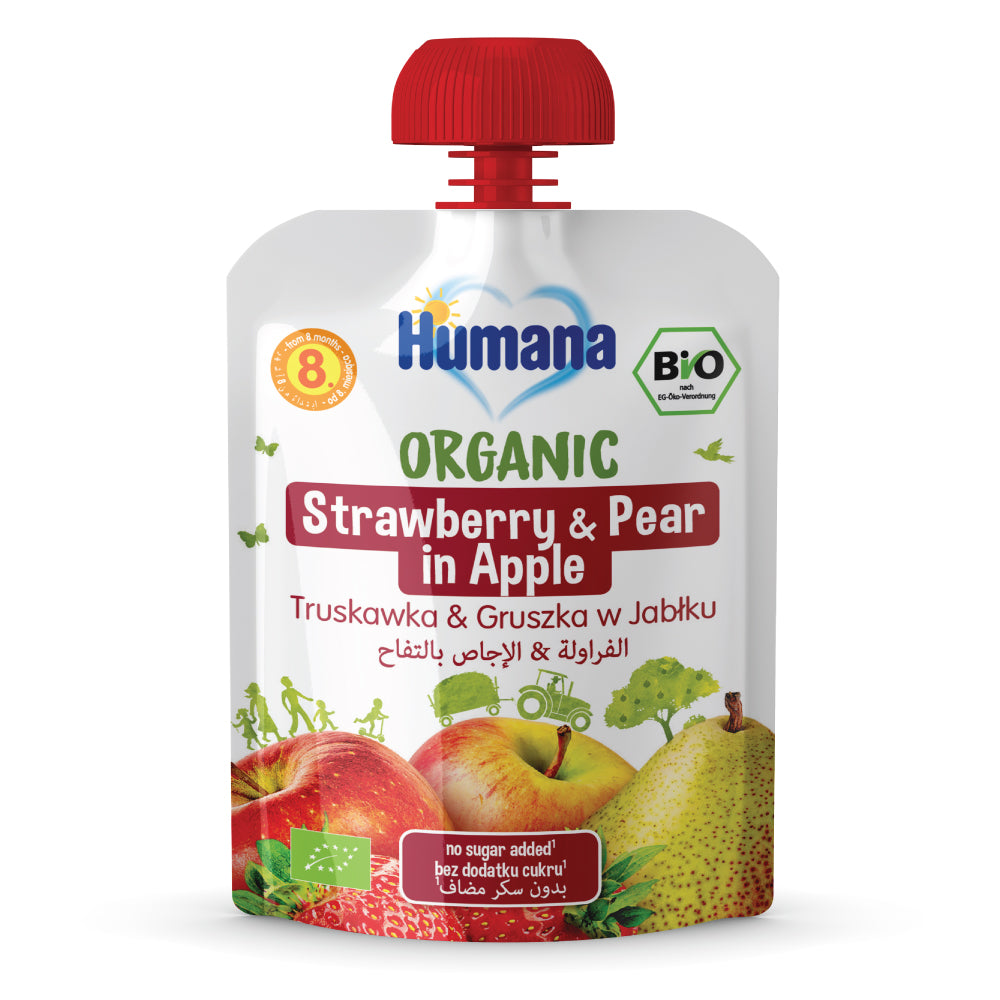 Humana Organic Puree Pouch - Strawberry & Pear & Apple – MamasHero